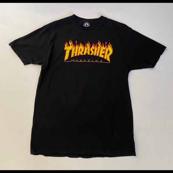 Thrasher | Shirts | Thrasher Magazine Vtg Skater Mens Size M Black ...